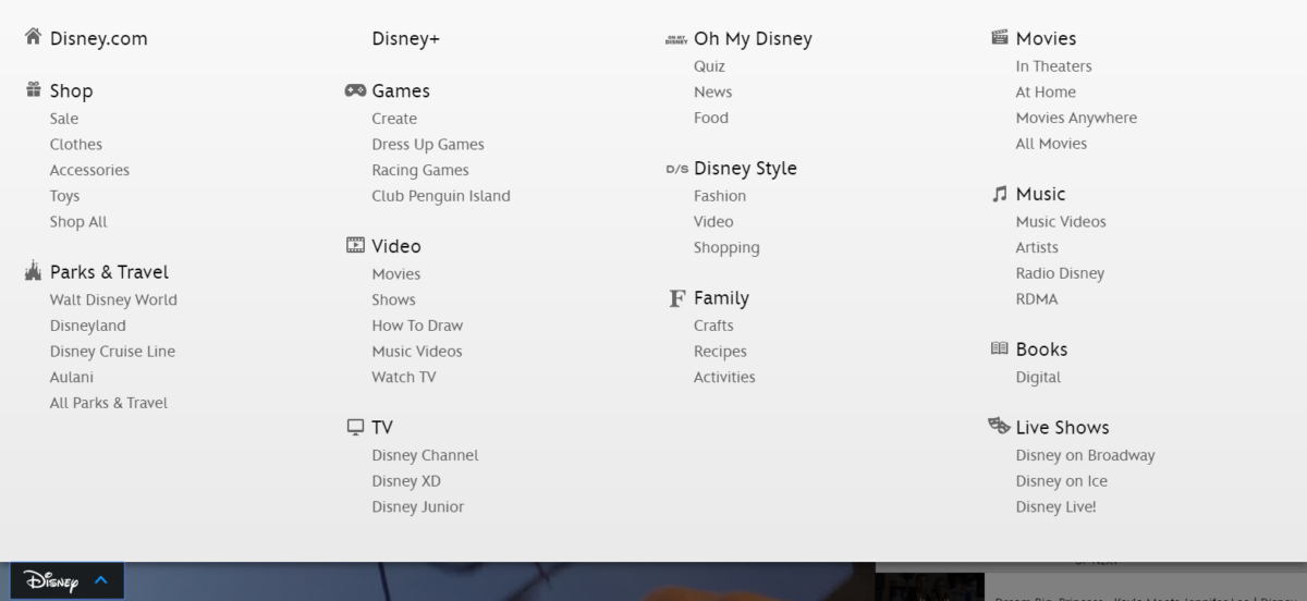 What can we learn from Disney’s website navigation | NerdCow